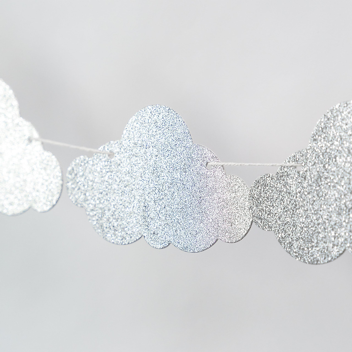 LINZYING Silver Shiny Cloud Banner - Engagement Bride Wedding Decoration,On Cloud Banner,On Cloud Nine Banner,On Cloud 9 Birthday Banner,On Cloud Birthday Banner for Girls (Cloud Banner)