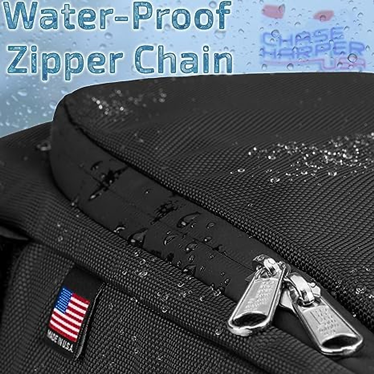 Chase Harper USA Bicycle Barrel Bag - Water-Resistant, Tear-Resistant, Industrial Grade Ballistic Nylon with Universal Mounting System - Black
