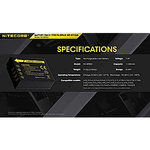 Nitecore NC-BP004 Camera Battery Compatible Fujifilm NP-W126S Compatible with Fujifilm X-Pro3 X-Pro2 X-Pro1 X-T3 X-T2 X-T1 X-T100 X-T10 X-T20 X-T30 X-a7 X-a5 X-a3 X-a2 X-a1
