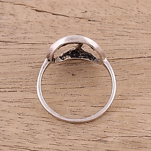 NOVICA Artisan Handmade .925 Sterling Silver Cocktail Ring Indian with Jali Tree Motif Leaf 'Majestic Jali Tree'