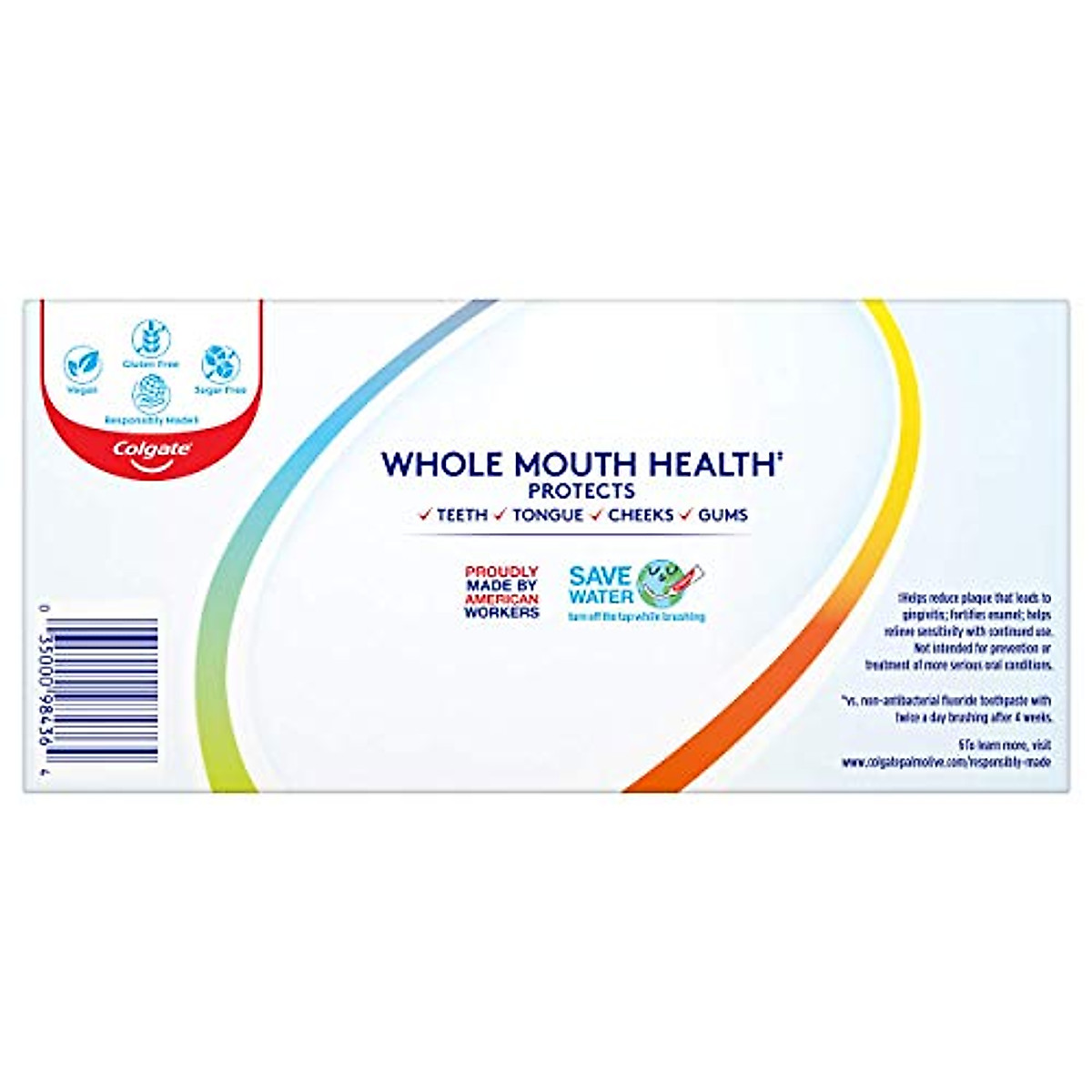 Colgate Total Whitening Toothpaste with Stannous Fluoride and Zinc, Sensitivity Relief and Cavity Protection Mint, 4.8 Ounce (Pack of 2)