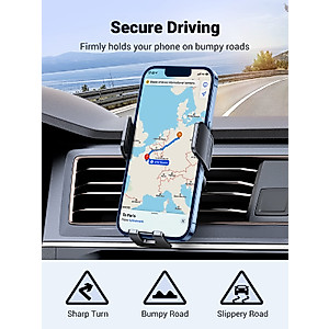 UGREEN Car Phone Holder Phone Mount Car Vent Phone Holder Thick Case Friendly Compatible with iPhone 15 14 Pro Max 14 Plus, iPhone 13 12 11 Pro Max Mini SE XS XR 8 7 6 6S Cell Phone