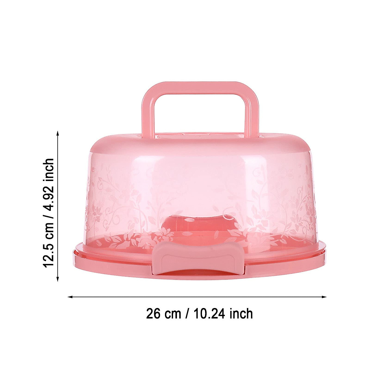 Cake Box Round Cake Stand with Lid and Foldable Handle Cake Holder Storage Container Cupcake Carrier KeeperContainer for Storage Birthday Cakes Cupcakes Nuts Fruits Gifts