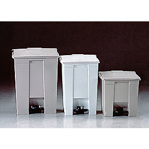 Rubbermaid Commercial Products Polyethylene 18-Gallon Fire-Safe Step-On Receptacle, Rectangular, Beige
