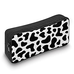 Cow Skin Animal Spots Pencil Case Makeup Bag Big Capacity Pouch Organizer for Office College