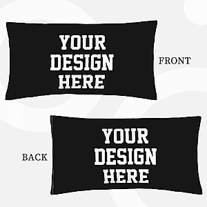 Custom Pillows with Picture Add Your Picture Logo Text Personalized Pillow with Photo Design Your Own Personalized Gifts Black 20x36In Pillow Case