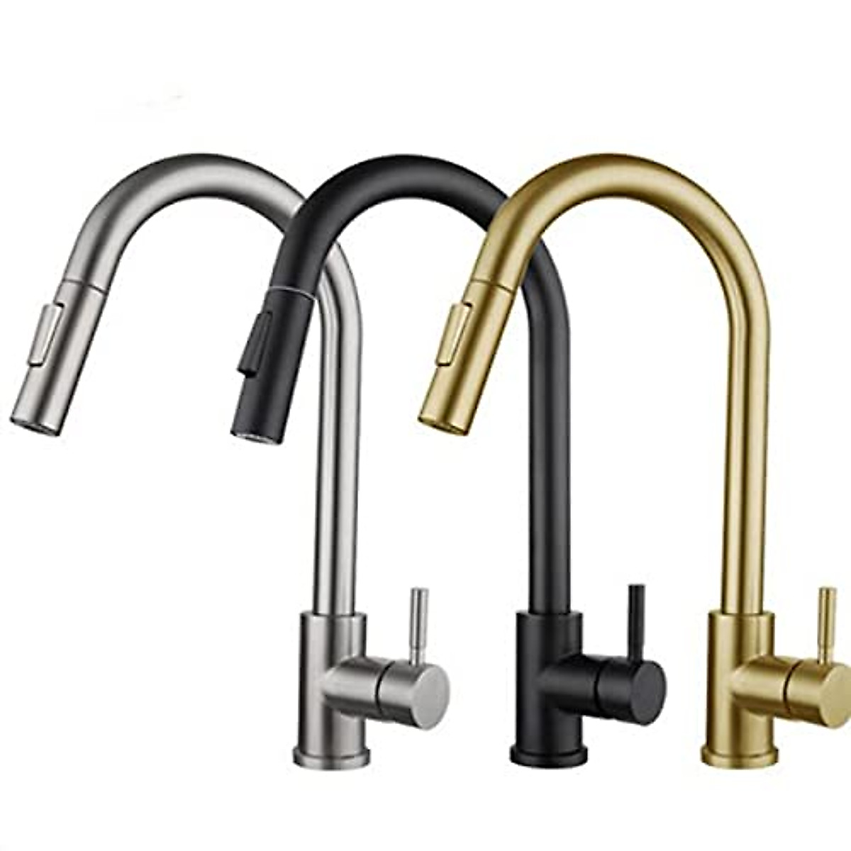 Kitchen Sink Faucet for Bar Farmhouse Commercial, Smart Touch Kitchen Faucets, Pull Out Sensor Touch Kitchen Faucet, Single Handle Dual Outlet Water Modes Mixer Faucet (Color : Gold with Sensor)