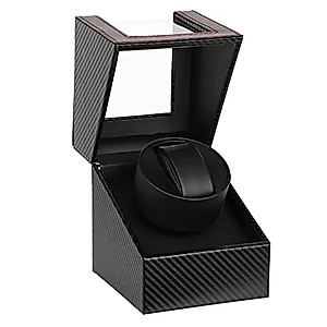 Automatic Watch Winding, Adjustable [Upgraded] Watch Pillow, Luxury Walnut Watch Winder for Rolex with Quiet Motor, Built-in Illumination, AC Adapter Watch Winder Box for Men and Women (Cranberry)