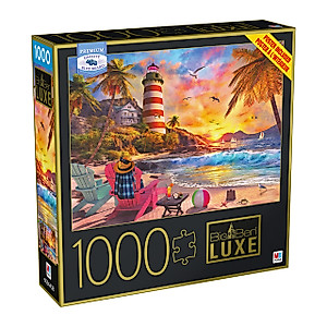 Big Ben Luxe 1000-Piece Jigsaw Puzzle, for Adults and Kids Ages 8 and up, Tropical Sunset
