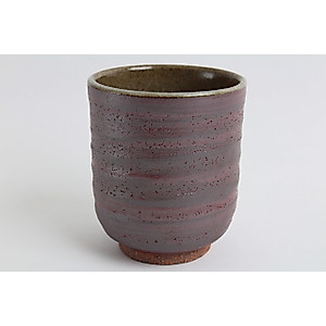 Mino ware Japanese Pottery Yunomi Chawan Tea Cup Matte Wine Red Akagusuri made in Japan (Japan Import) KSY001