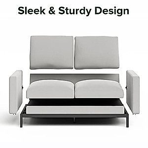 ZINUS Logan Loveseat, Green Tea Infused Foam Cushions, Tool-Free, Easy Assembly, Light Grey