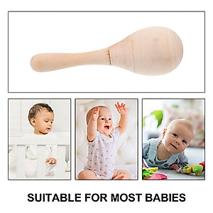 ULTNICE Mini Wooden Maracas Wood Hand Maracas Blank Percussion Rattles Unfinished Wooden Maracas DIY Blank Maracas (10Pcs)…