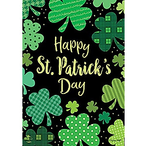 Briarwood Lane St. Patrick's Day Clovers St Patricks Day Garden Flag - 12.5" x 18" - Irish Garden Flag - Celtic Garden Flag - Saint Patricks Day Garden Flag - Celtic Shamrock Garden Flag - Irish Flag