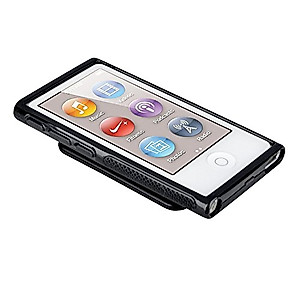 for Apple iPod Nano 7 Case, Belt Clip TPU Rubber Gel Soft Skin Case Cover for Apple iPod Nano 7th Generation 7G 7 + Clear Soft TPU Skin Case Cover (Black)