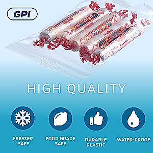 GPI - 3" x 5" - Bulk Pack of 200, 2 Mil Thick, Clear Plastic Reclosable Zip Bags, Hang Hole for Display, Durable Poly Baggies with Resealable Zip Top Lock for Storage, Packaging & Shipping