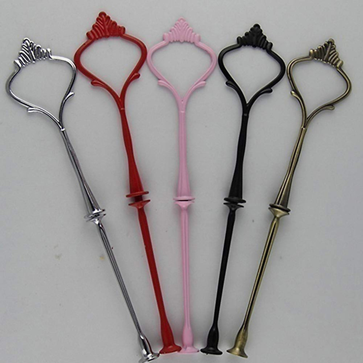 Bluelanss Tiered Tray Hardware for Cake Stand Cake Plate Crown 3 Tier Cake Stand Fittings Hardware Holder for Wedding Party Cupcake Dessert Platter Serving Stand Decoration Pink