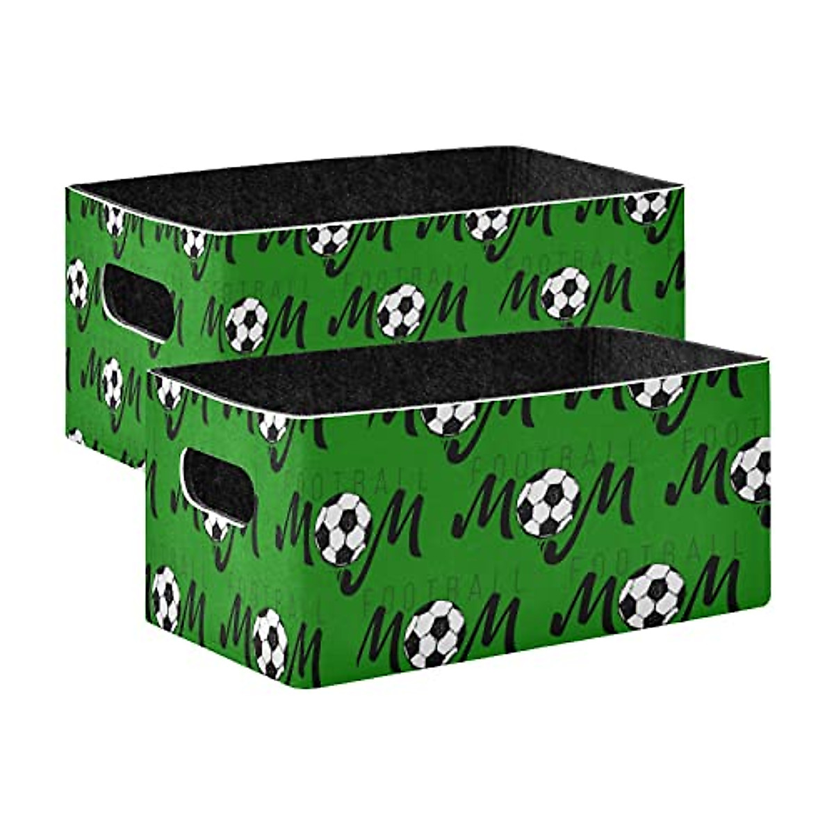 Football Mom Sign Storage Basket Felt Storage Bin Collapsible Felt Storage Cloth Baskets Containers Organizer for Kids Bedroom Magazine