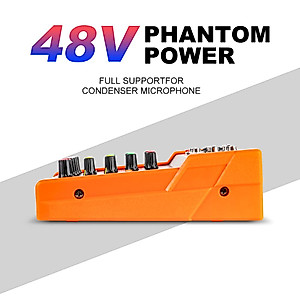 G-MARK PTM-4 4-Channel DJ Mixer, Bluetooth, USB Audio Interface, 3-Band EQ, Phantom Power, for PC, Karaoke, Live Performance, KTV, Studio Recording