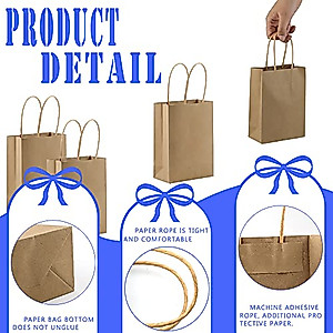 BadenBach 40 Pack Small Kraft Gift Bags with Handles,6.3"x4.7"x2.4",Recycled Mini Kraft Paper Gift Bags Bulk Candy Treat Party Favor Bag for Grocery Retail Christmas Birthday Wedding (Brown)
