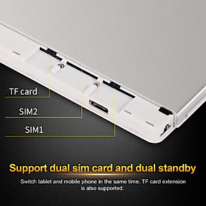 CUIFATI 8in Tablet, Android 10, 4GB RAM 64GB ROM, Expandable 128GB, 8in HD IPS Display, Front 2MP Rear 8MP Camera, 8800mAh Battery, Support Calls, Type C Charging, WiFi 2.4G (US Plug)