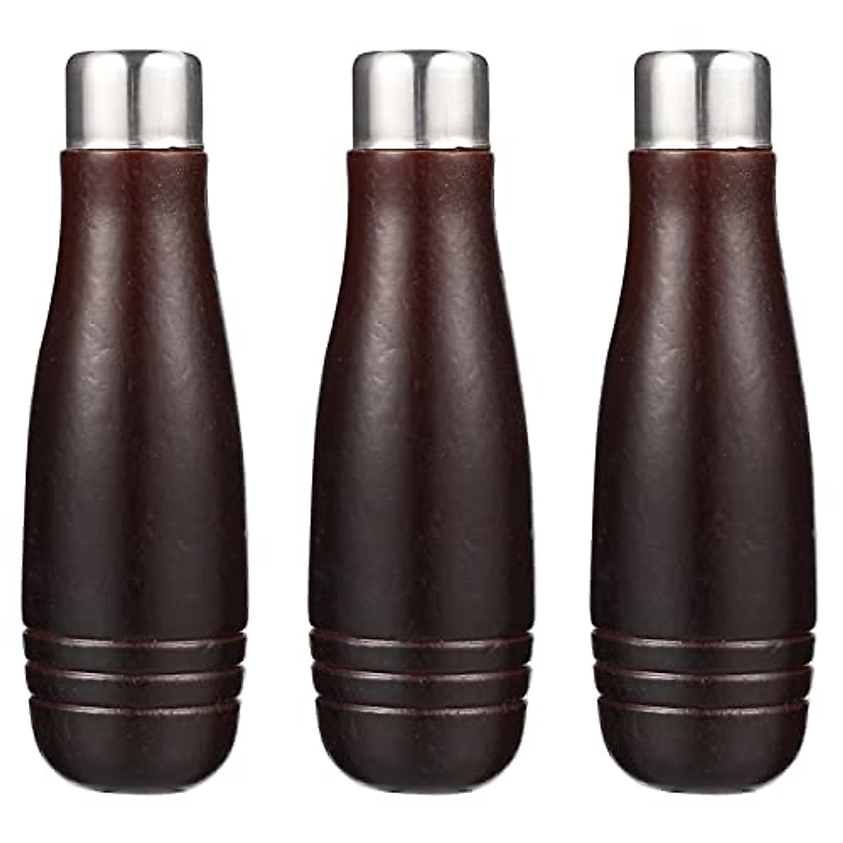 DOITOOL 3PCS Wooden File Handle with Metal Collars for Garage Woodworking Carpenter Tool Maintenance File Cutting Tool Craft