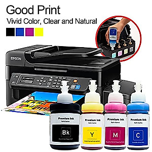 Printers Jack Refill Ink Bottle for Epson T774 T664 Compatible EcoTank Ink Bottle for Epson Expression ET-2650 ET-2550 ET-2600 ET-2500 ET-3600 Workforce ET-4500 ET-4550 ET-16500[Upgraded]