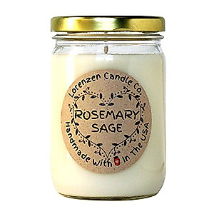 Rosemary Sage Soy Candle, 12oz | Handmade in the USA with 100% Soy Wax