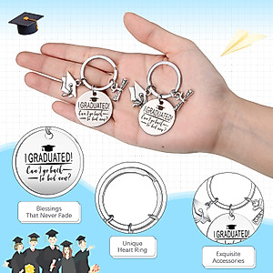 Batiyeer 12 Sets Graduation Gifts for Women Men Class of 2024 Keychain Gift Card Mesh Bag for Students(Round)