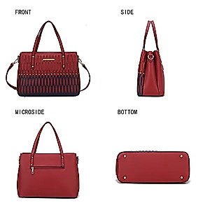 MKF Collection Tote Handbag for Women - Top-Handle Color Block Vegan Leather Purse