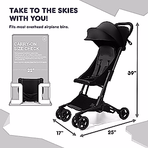 HARPPA Lightweight Travel Stroller, Ultra Compact Umbrella Stroller for Babies & Toddlers Easy Fold Adjustable Backrest and 5-Point Harness Safety Infant Stroller for Kids Black