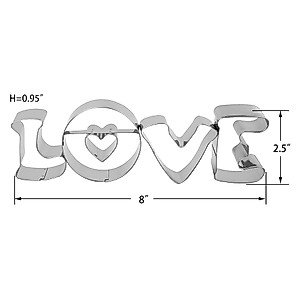 LOVE Cookie Cutter Set - Valentine Cookie Cutters,LOVE Shape Valentines Cookie Cutters for Baking,LOVE Set for Sandwich Cutter,Biscuit Cutter,Pastry Cutter(Valentines Day Cookie Cutters)