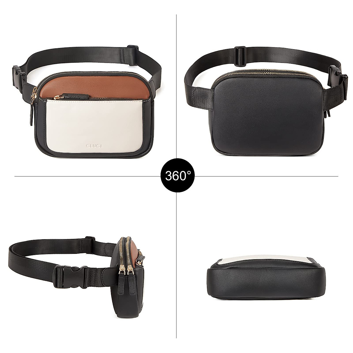 CLUCI Belt Bag for Women, Mini Everywhere Crossbody Waist Bag Adjustable Strap, Vegan Leather Women's Fanny Pack