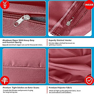 SUSIE'S GARDEN 9p Patio Cushion Covers Outdoor Patio Cushions Covers Replacement Waterproof with Zipper for 5 Pcs Patio Furniture Set, Slipcovers for Outdoor Cushions Red, Covers Only