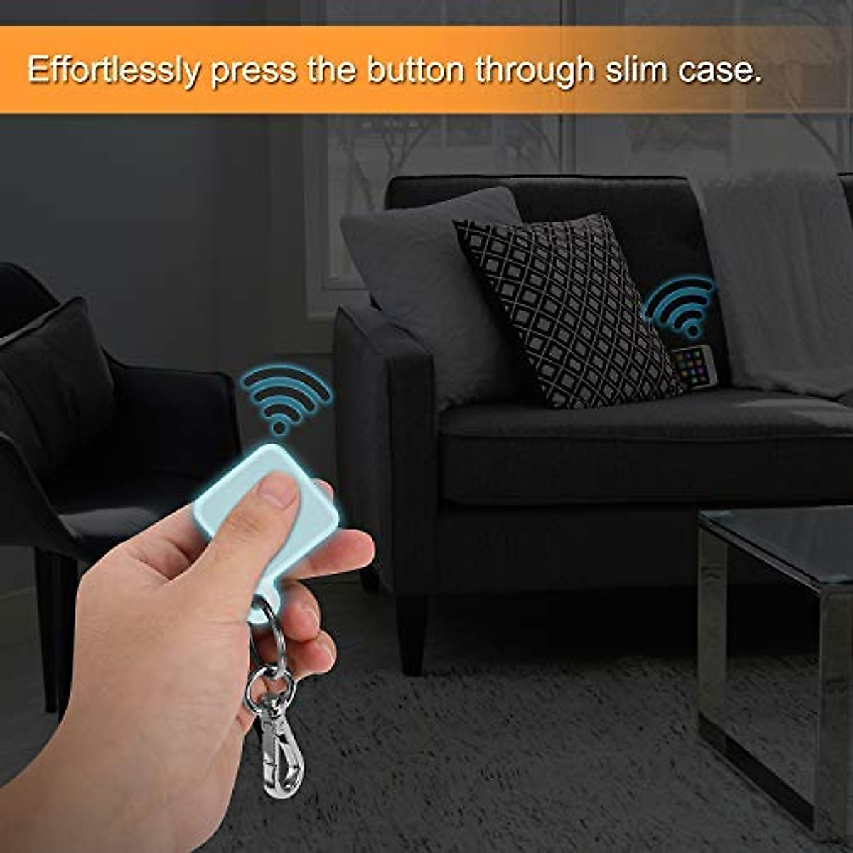 Fintie Silicone Case with Carabiner Keychain for Tile Mate (2020 & 2018), Anti-Scratch Lightweight Soft Protective Sleeve Skin Cover, Blue- Glow in The Dark