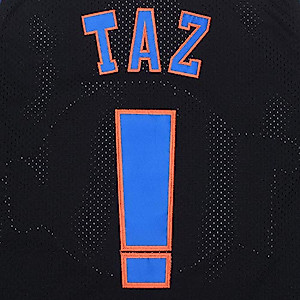 BOROLIN Mens Basketball Jersey TAZ Moive Space Sports Shirts (Black, Small)