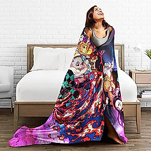 Anime Blanket Throw Flannel Fleece Blanket All Seasons Lightweight Air Conditioner Warm Blanket for LivingRoom/Bedroom/Sofa/Camping/Office/Chair Halloween Thanksgiving 50"x40"
