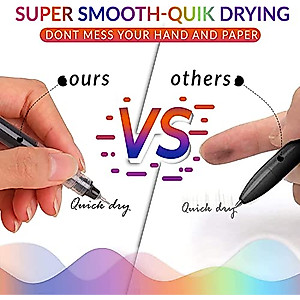 Jinja Brands Liquid Ink Rolling Ball Stick Pens, Extra Fine Point (0.5mm) Rollerball Pens, Fine Tip 12-Pack Multi-color Quick Drying Ink Pen for Coloring Writing Office Home Supplies