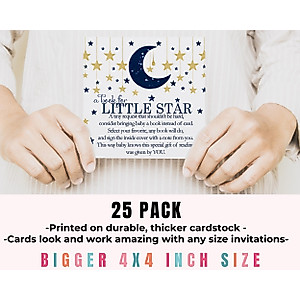 Twinkle Little Star Books for Baby Shower Cards, Invitation Inserts Boys Book Request, Bring Book Instead of Cards Poem, Cute Storybook-Theme Ideas, 25 Pack