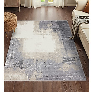 LUXE WEAVERS Abstract Gray 8x10 Area Rug