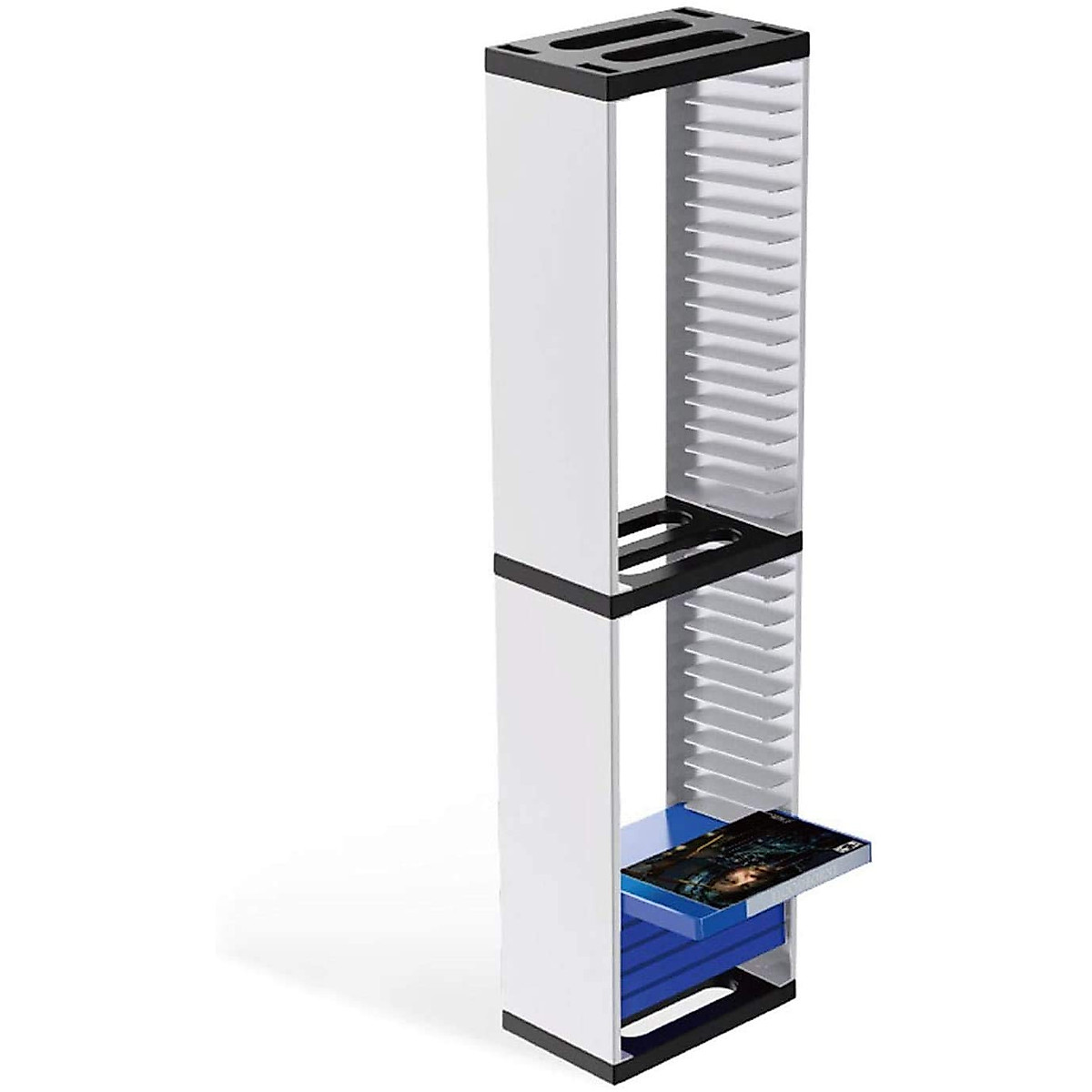 Games Storage Tower, Video Game Storage, Video Game Organizers and Storage for PS4, PS5, Xbox Series X, Nintendo Switch, 36 Game/DVD Rack