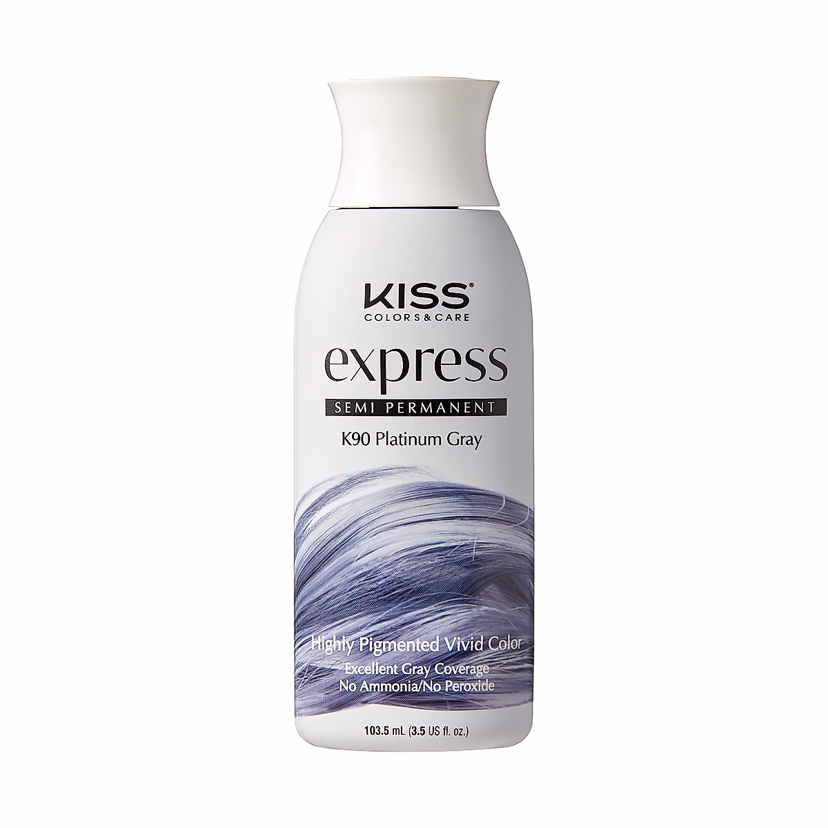 Kiss Express Semi-Permanent Hair Color 100mL (3.5 US fl.oz) (1 Count, Platinum)