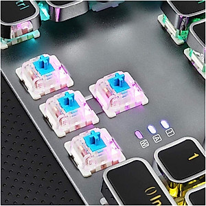 RMENST Gaming Keyboard, 104 Keys, Wired LED Backlit Computer Keyboard, USB Mechanical Keyboard for Desktop/Computer/PC