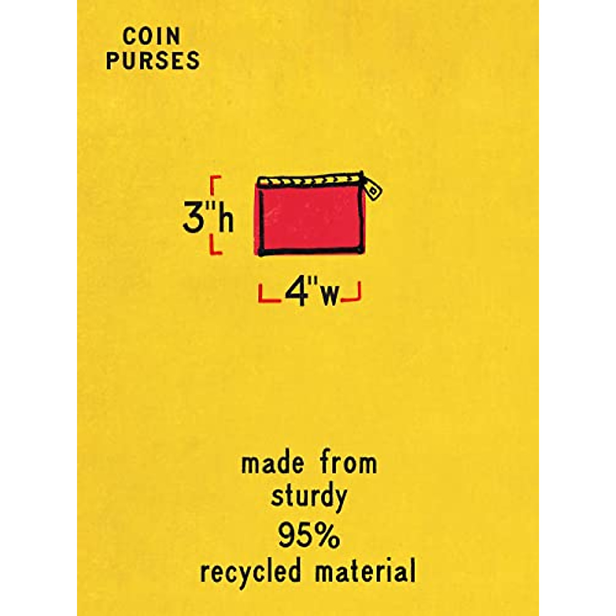 Blue Q Coin Purse, Bitches Get Stuff Done. Made from 95% Recycled Plastic, The Ultimate Little Zipper Bag to Corral Stamps, Ear Buds, Gift Cards, Coins. 3" h x 4" w