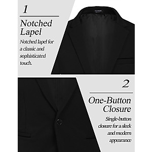 COOFANDY Men's Sportcoat Slim Fit Notched Lapel Causal Party Blazer Jacket Black