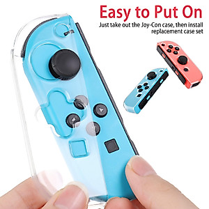 Soft Replacement Shell Case for Nintendo Switch Joy-Con, Clear TPU Protective Cover Case Compatible with NS Joy Cons Handheld Controller