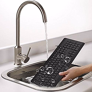 BoxWave Keyboard Compatible with Lenovo Legion Slim 5i (RTX 4050) - AquaProof USB Keyboard, Washable Waterproof Water Resistant USB Keyboard for Lenovo Legion Slim 5i (RTX 4050) - Jet Black