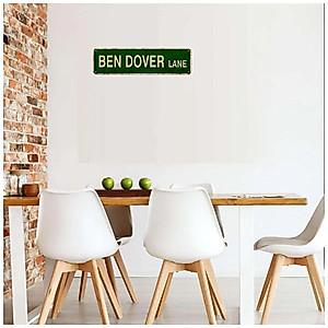 Ben Dover Lane Slim Tin Sign Retro Street Sign for Room Decor Man Cave Best Gift 4x16 Inch