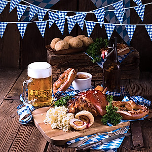 PURPLE STAR 1N 393 Feet Oktoberfest Bavarian Flag-12 Packs Oktoberfest Bavarian Pennant Banner for German Oktoberfest Themed Party Decorations Supplies