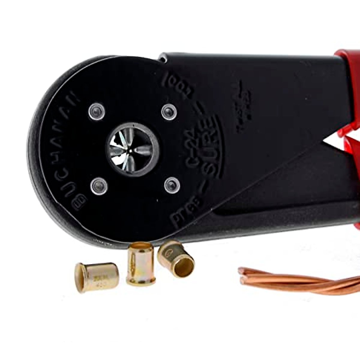 IDEAL INDUSTRIES INC. C24 Four-Way Crimp Tool – Spring Loaded, Fingertip Adjustment Wire Crimper for Two Connector Sizes