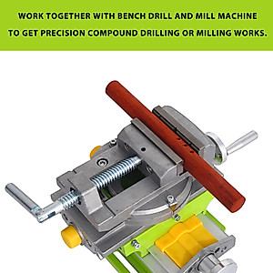 BHTOP Cross Slide Drill Vise 2 Way X-Y Compound Vise, Multifunction Worktable Milling Working Table Milling Machine, Cross Slide Mill Drill Press Milling Vise